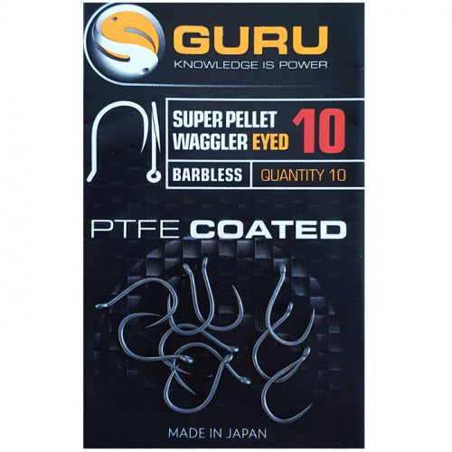 Guru Pellet Waggler Hooks Eyed Barbless 10 12 14 16 18 and 20 - Ians ...