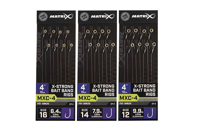 Matrix MXC-4 X-Strong Bait Band Rigs 10cm/4Inch - Ians Fishing Tackle ...